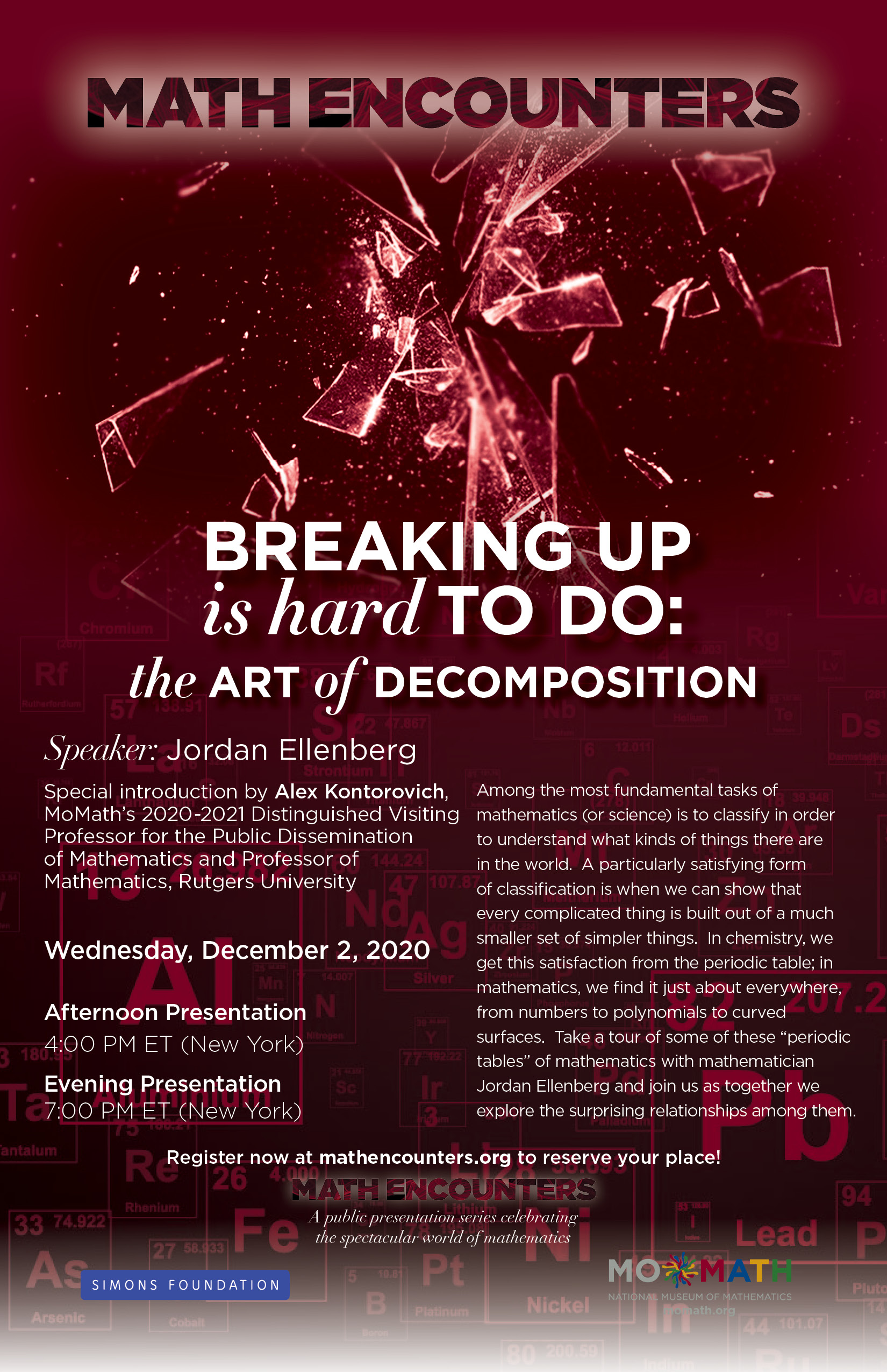 Previous Math Encounters Presentations – National Museum of Mathematics