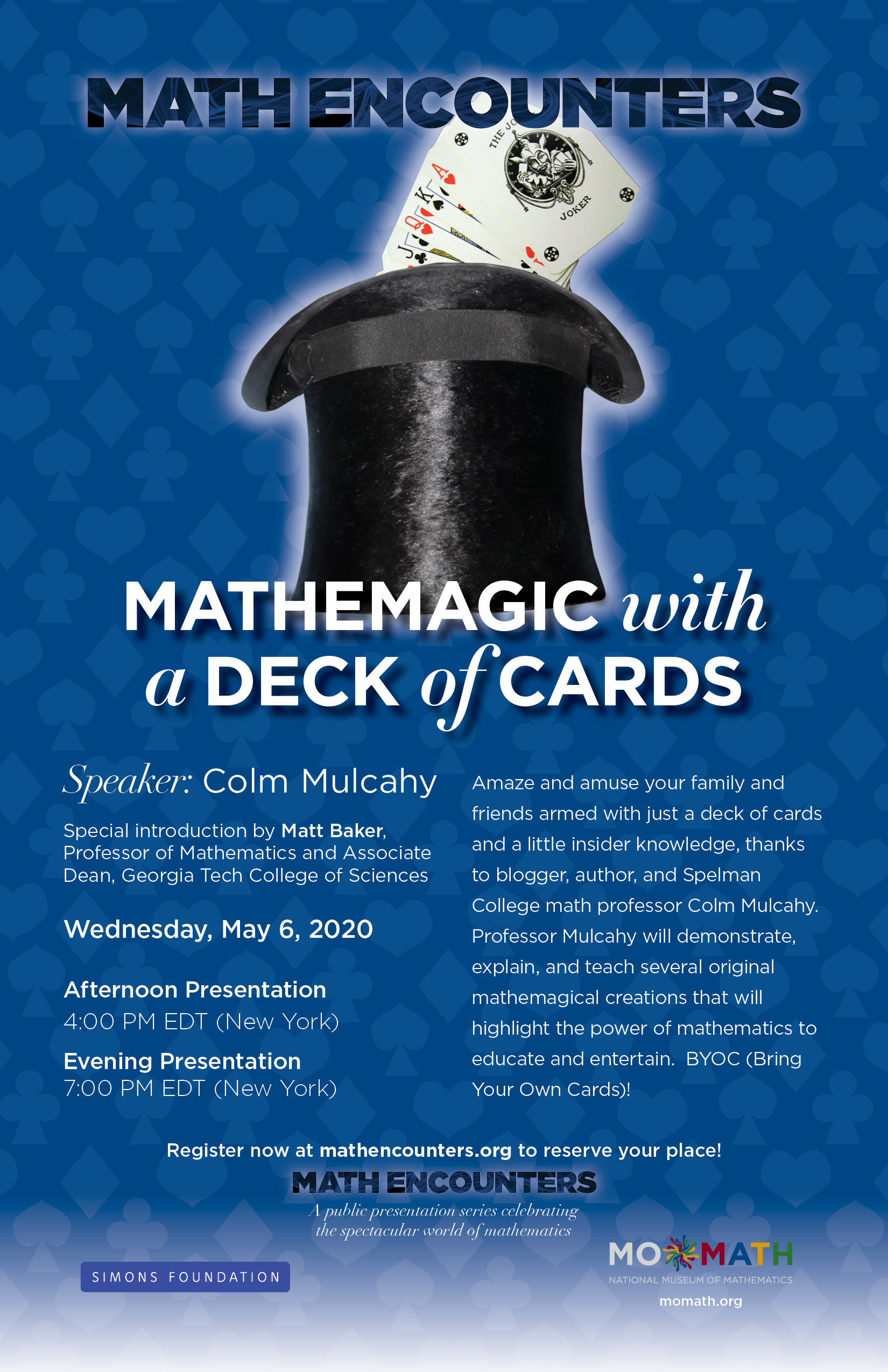 Math Encounters — Online: "Mathemagic with a Deck of Cards" with Colm ...